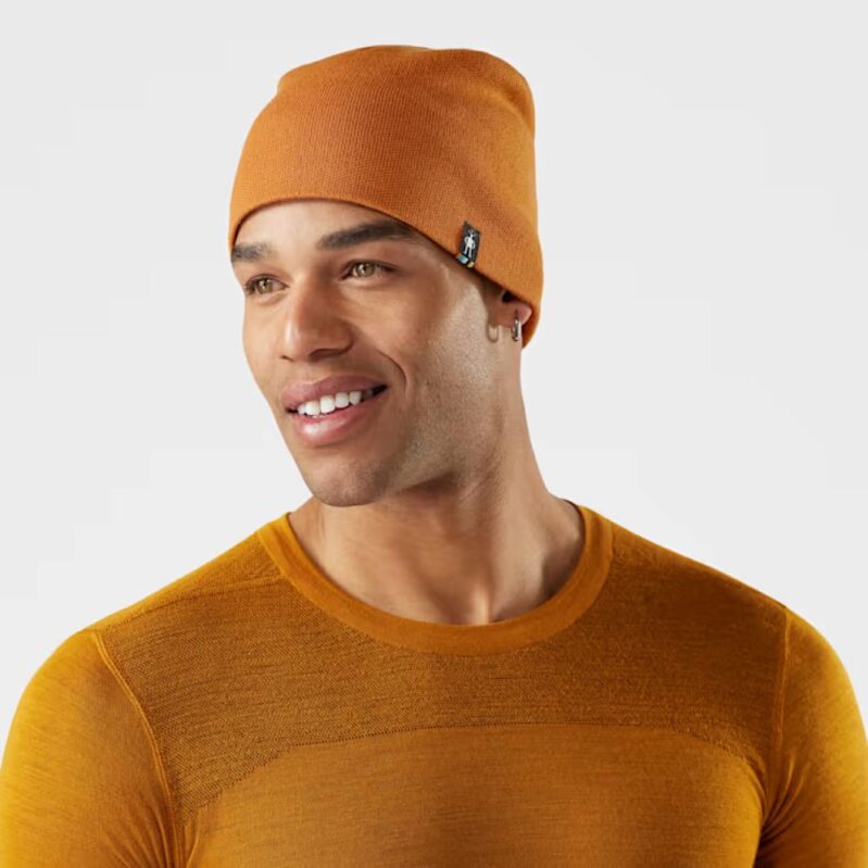 כובע צמר מרינו מבית smartwool דגם The Lid צבע כתום דלעת - yodfat.shop